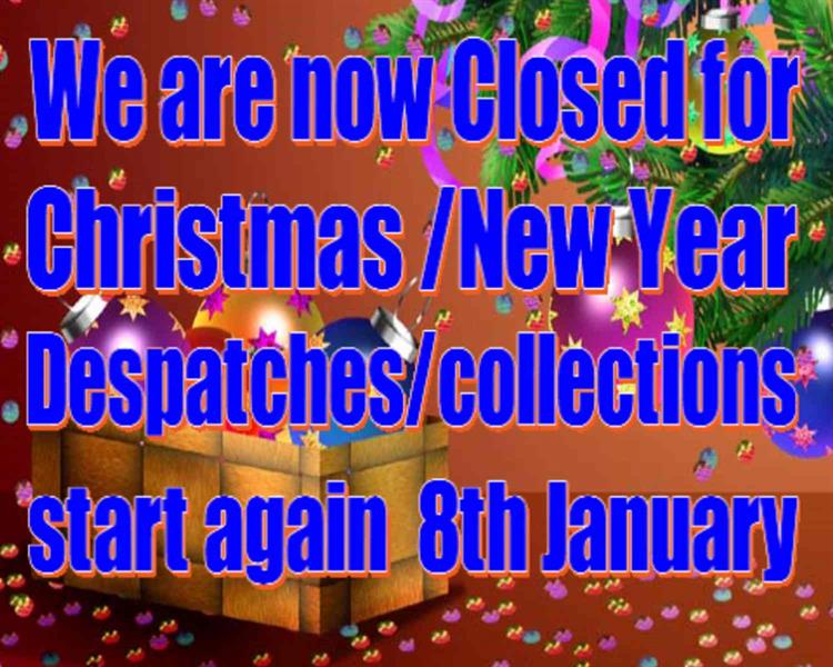 We are now closed for Christmas/New Year